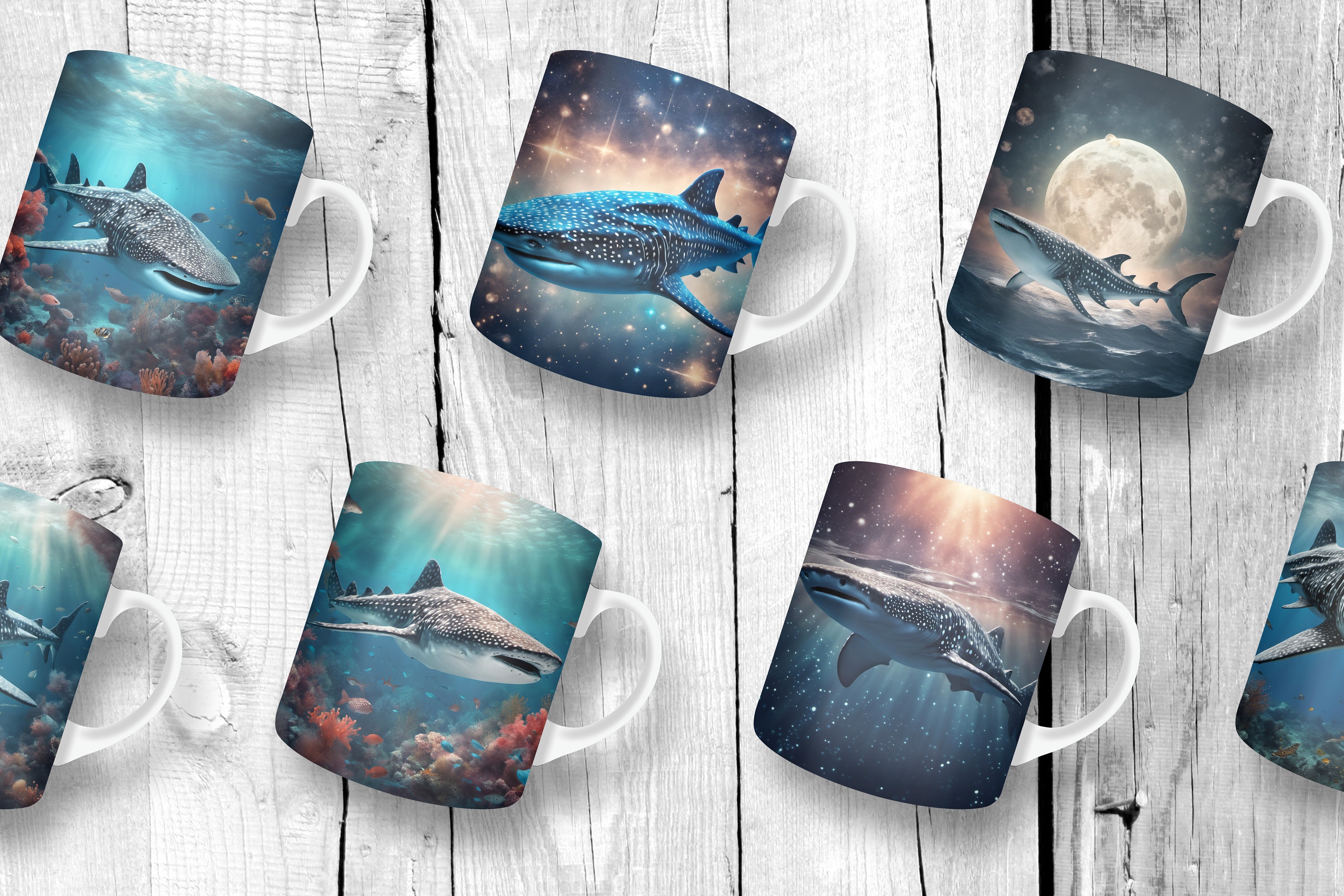 Whale Shark Design Bundle, 20+ Whale Shark JPEGS, Fantasy Clipart ...