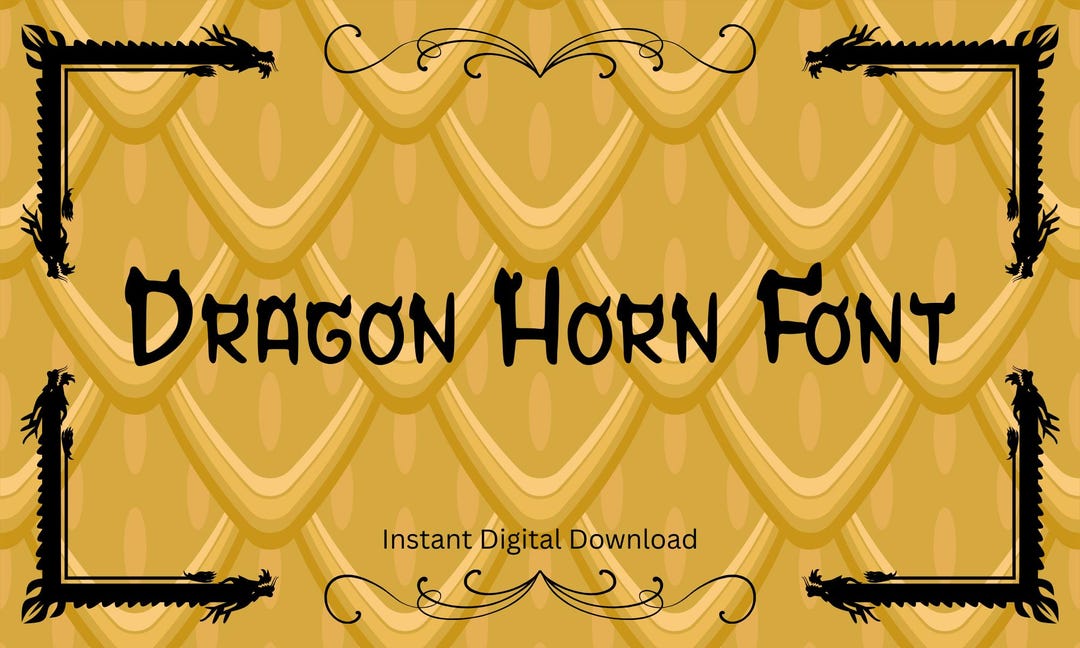 Dragon Horn Font | Fantasy Display Typeface | Medieval Dragon Font ...