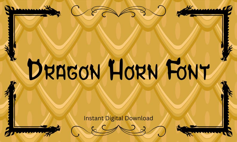 Dragon Horn Font | Fantasy Display Typeface | Medieval Dragon Font ...