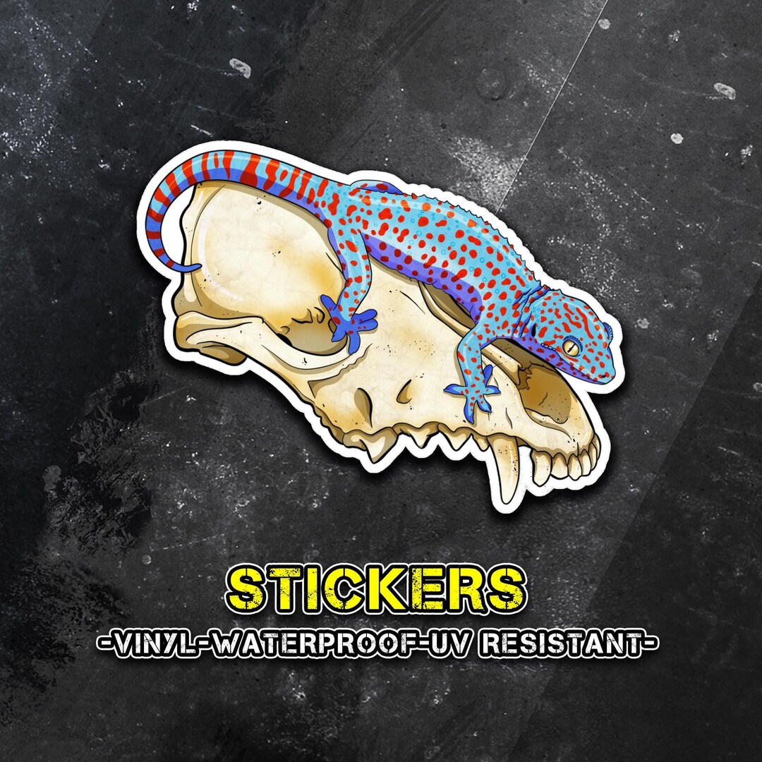 Tokay Gecko Sticker, Lizard Decal for Reptile Lover, Gothic Coyote ...