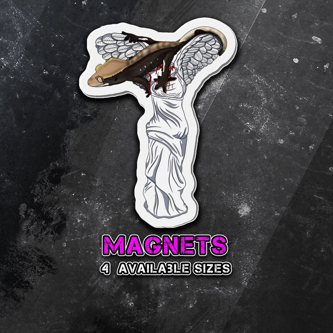 Crested Gecko Magnet, Lizard Magnet for Reptile Lover, Gothic Angel ...