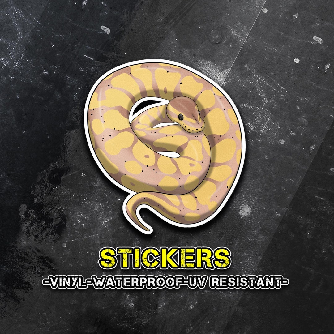 Ball Python Sticker, Cute Snake Decal Sticker, Waterproof Tumbler ...