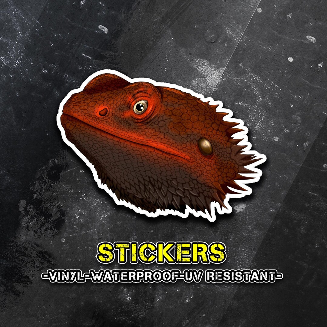 Bearded Dragon Sticker, Cute Lizard Decal Sticker, Waterproof Tumbler ...