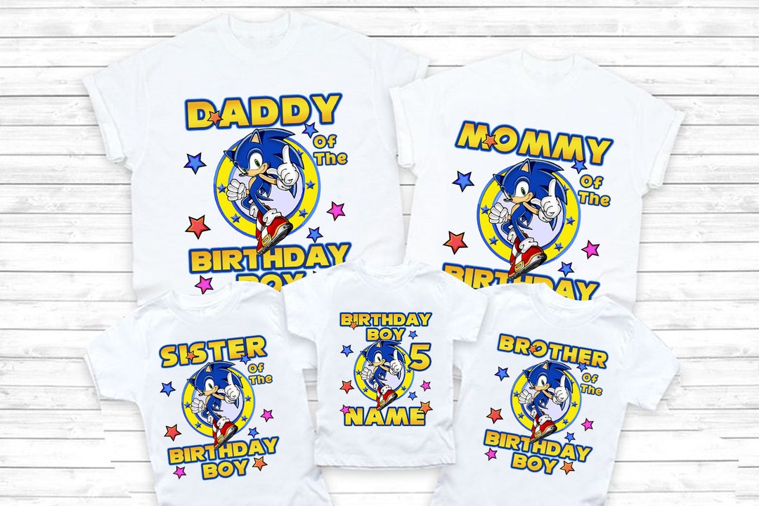 Personalized Sonic Birthday Shirt Family Matching Outfits Custom Sonic ...