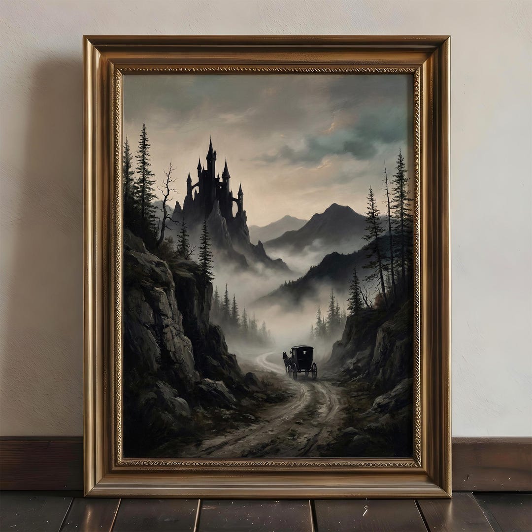 Dracula Castle Wall Art | Gothic Vampire Dark Fantasy Print | Dark ...