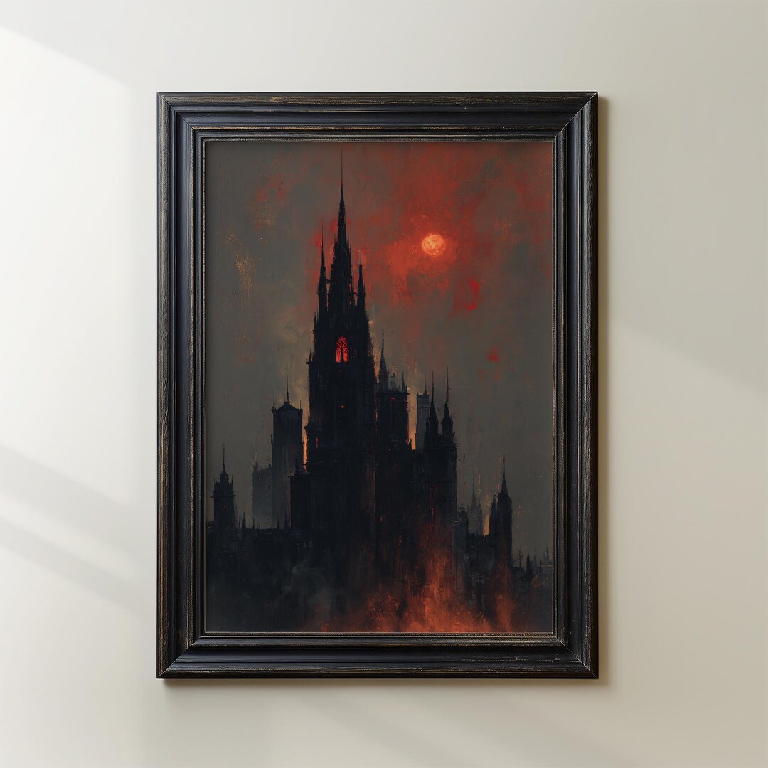 Dracula Castle Wall Art | Gothic Vampire Dark Fantasy Print | Dark ...