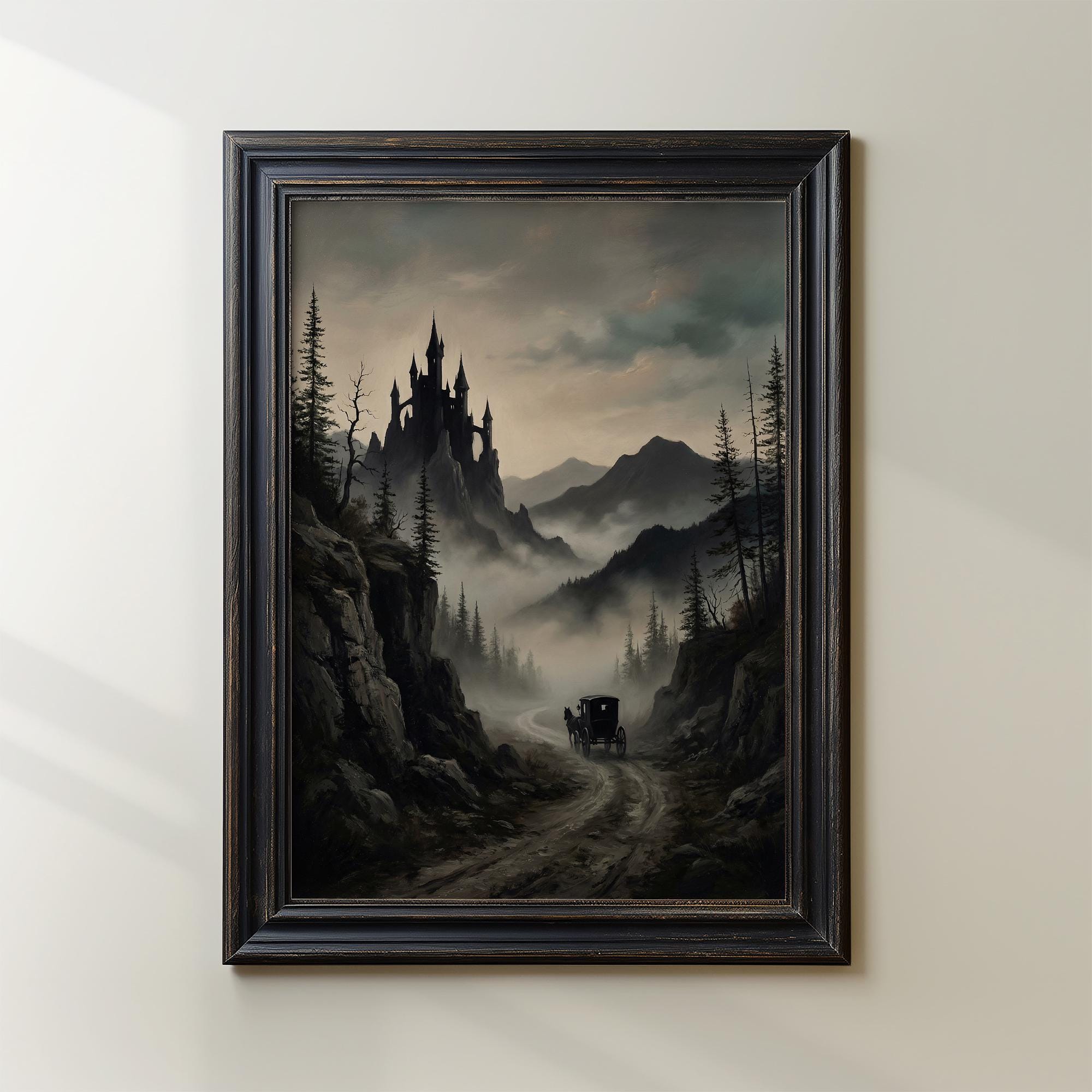 Dracula Castle Wall Art | Gothic Vampire Dark Fantasy Print | Dark ...