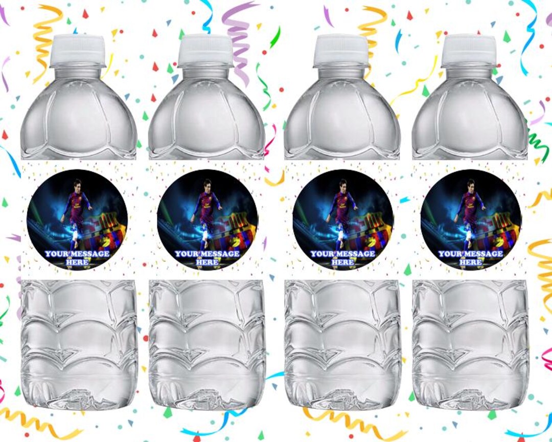 Messi Party Favors Supplies Decorations Water Bottle Labels 12 Pcs - Etsy