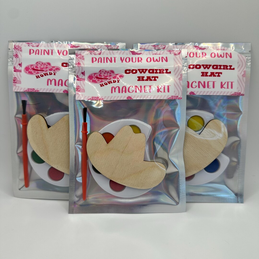 Paint Your Own Cowboy/cowgirl Hat Craft Kit, Western Party Favor ...