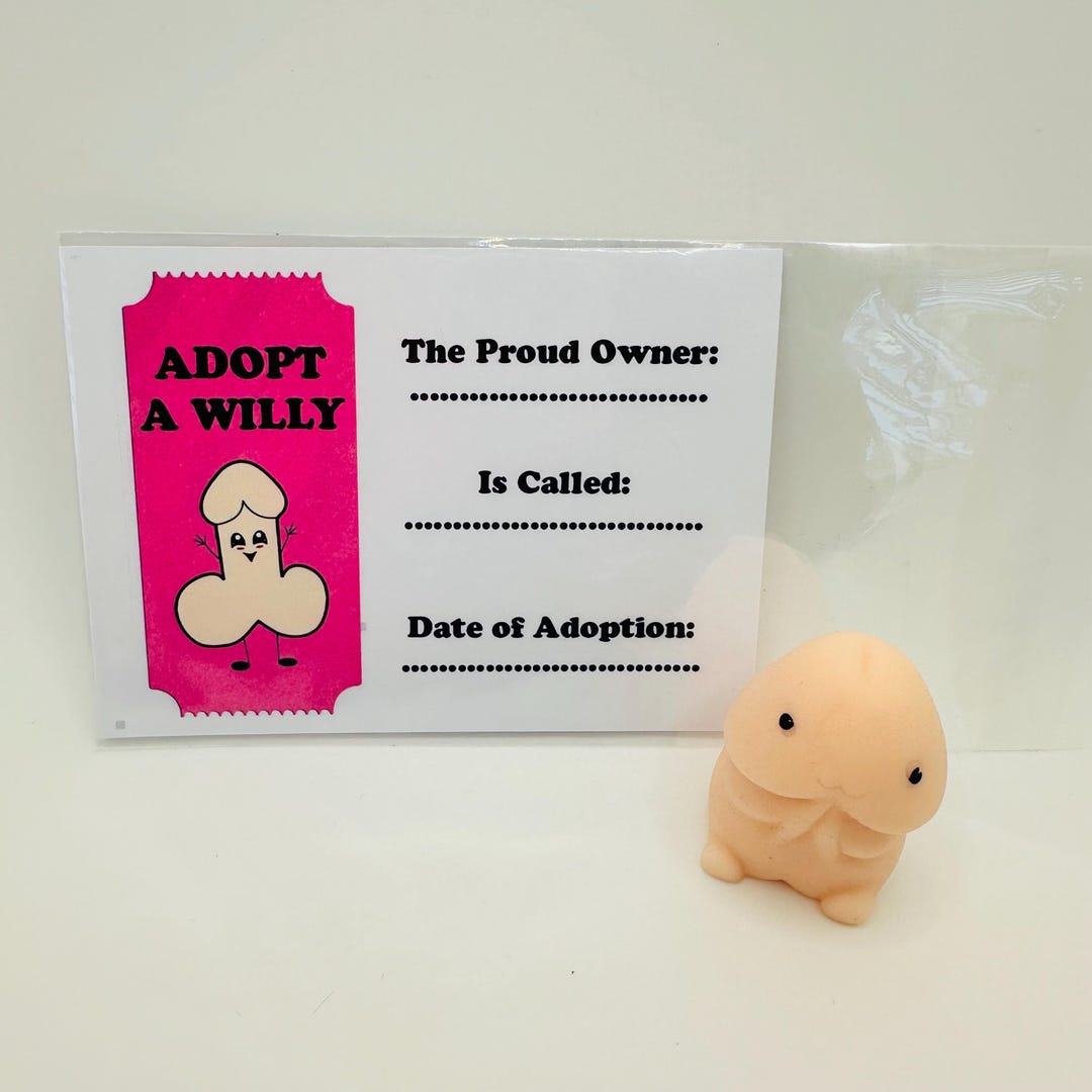 Adopt A Willy Stress Relief Stocking Fillers Novelty Fun Secret Santa ...