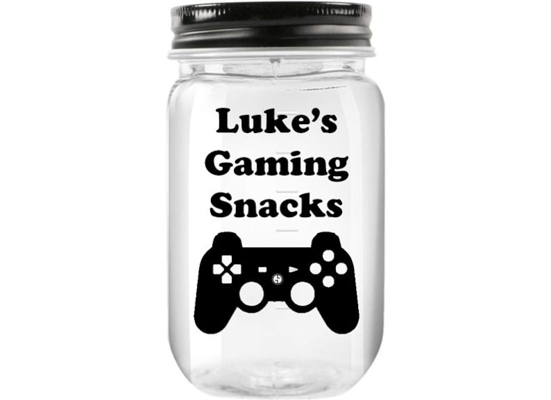 Personalized Gaming Snacks Jar Sticker - Vinyl Decal - Label- Gamer ...