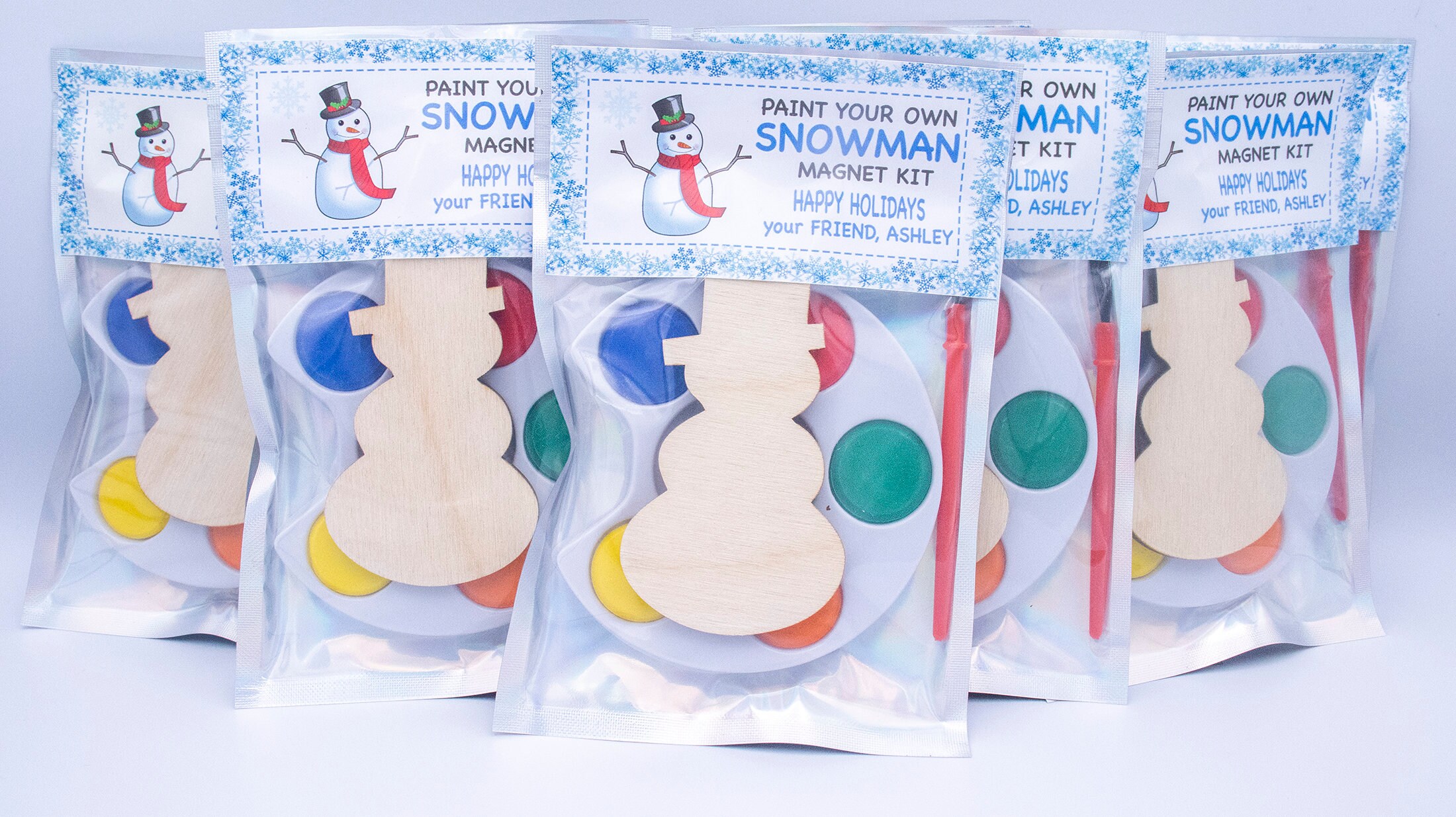 Paint Your Own Snowman, Christmas Craft, Classroom Treat, Personalized ...