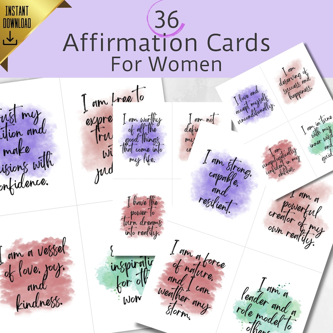 Affirmation Cards for Women Positive Affirmation Printable ...