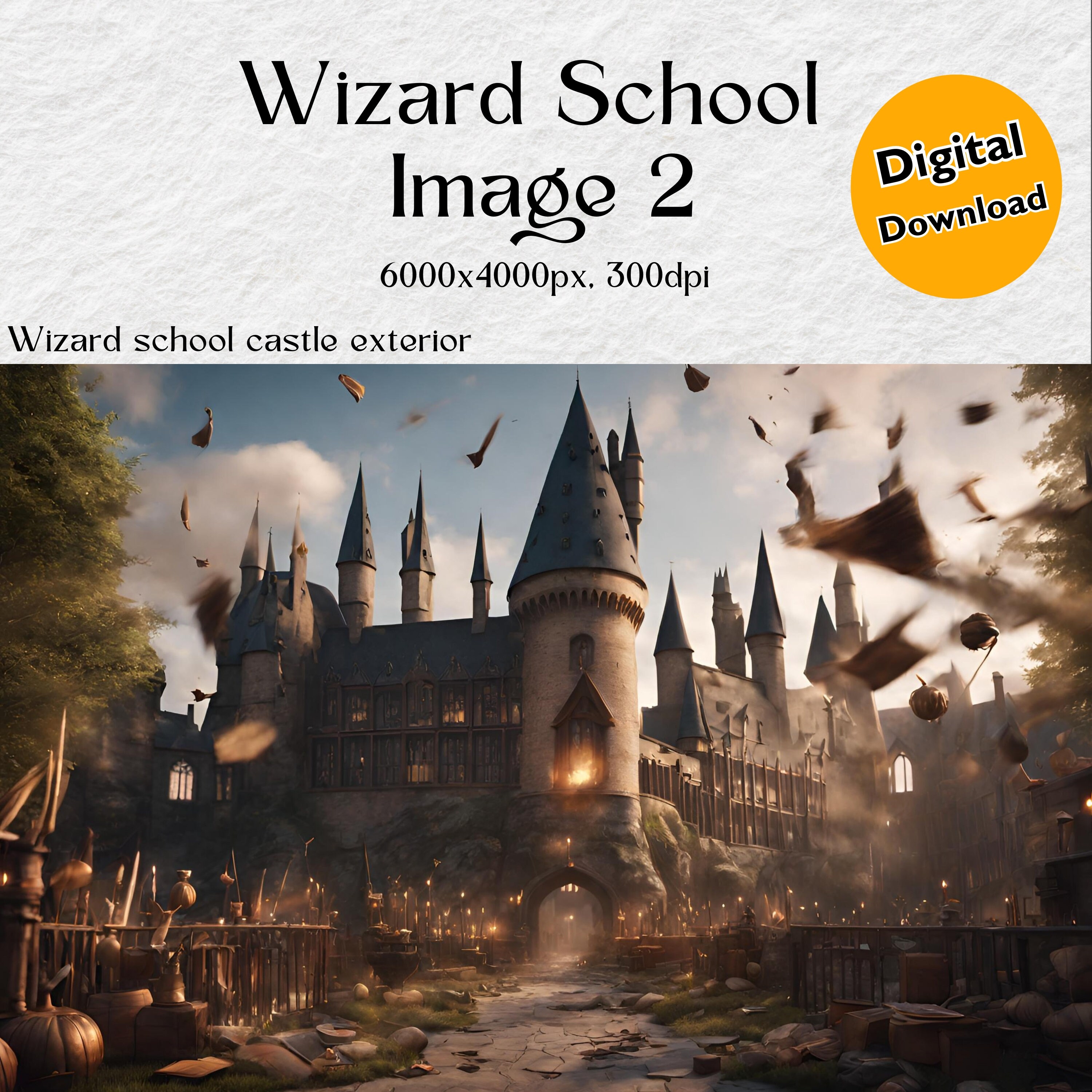 Set of 5 Wizard School Photography Backdrops for Photography Background With Grand Hall Castle ...