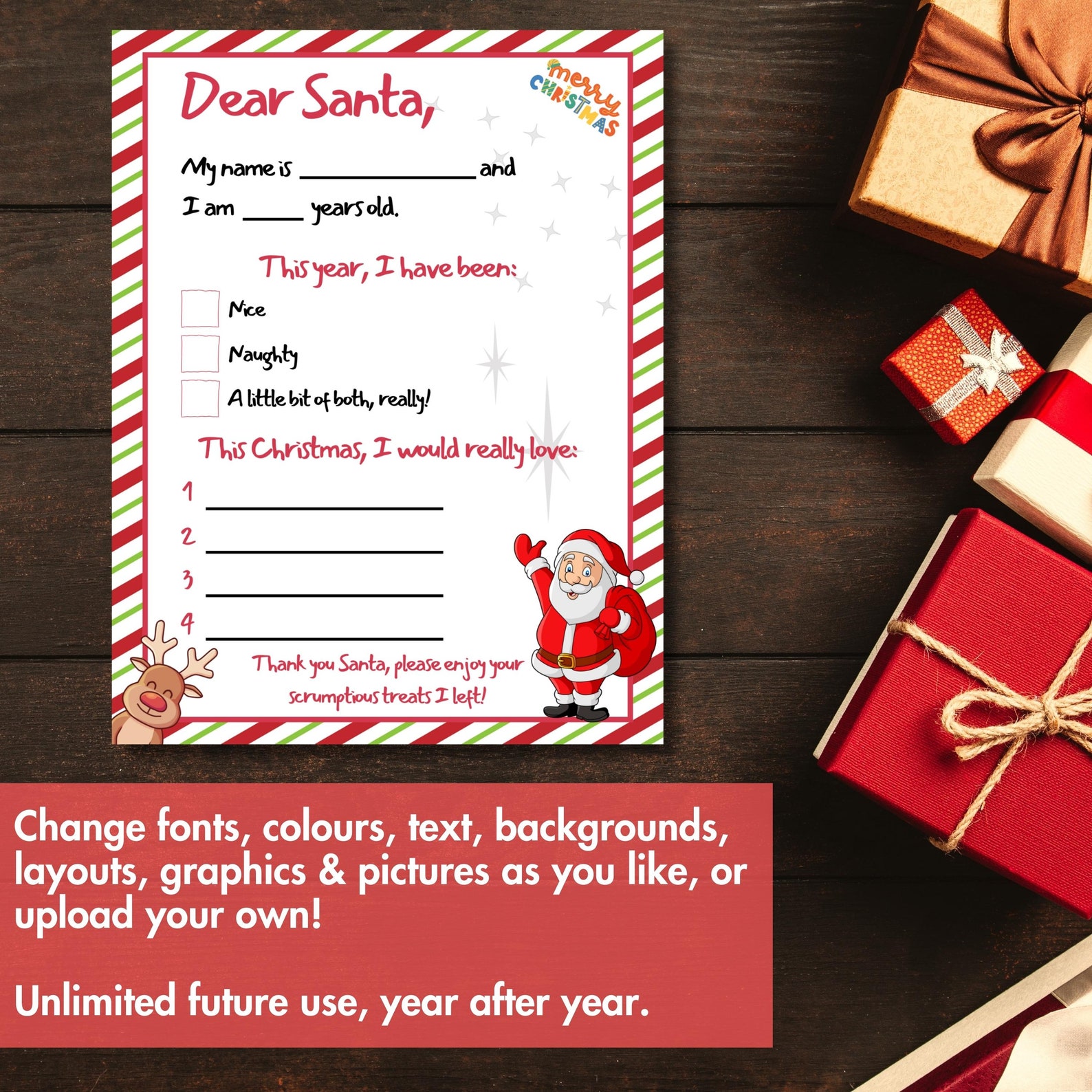 Letter to Santa Printable Santa Letter Editable Children’s Letter to ...