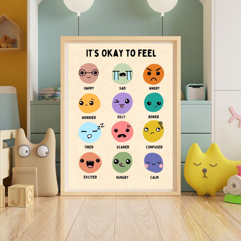 It's Okay to Feel, Boho Classroom Decor, Feelings Poster, My Feelings ...