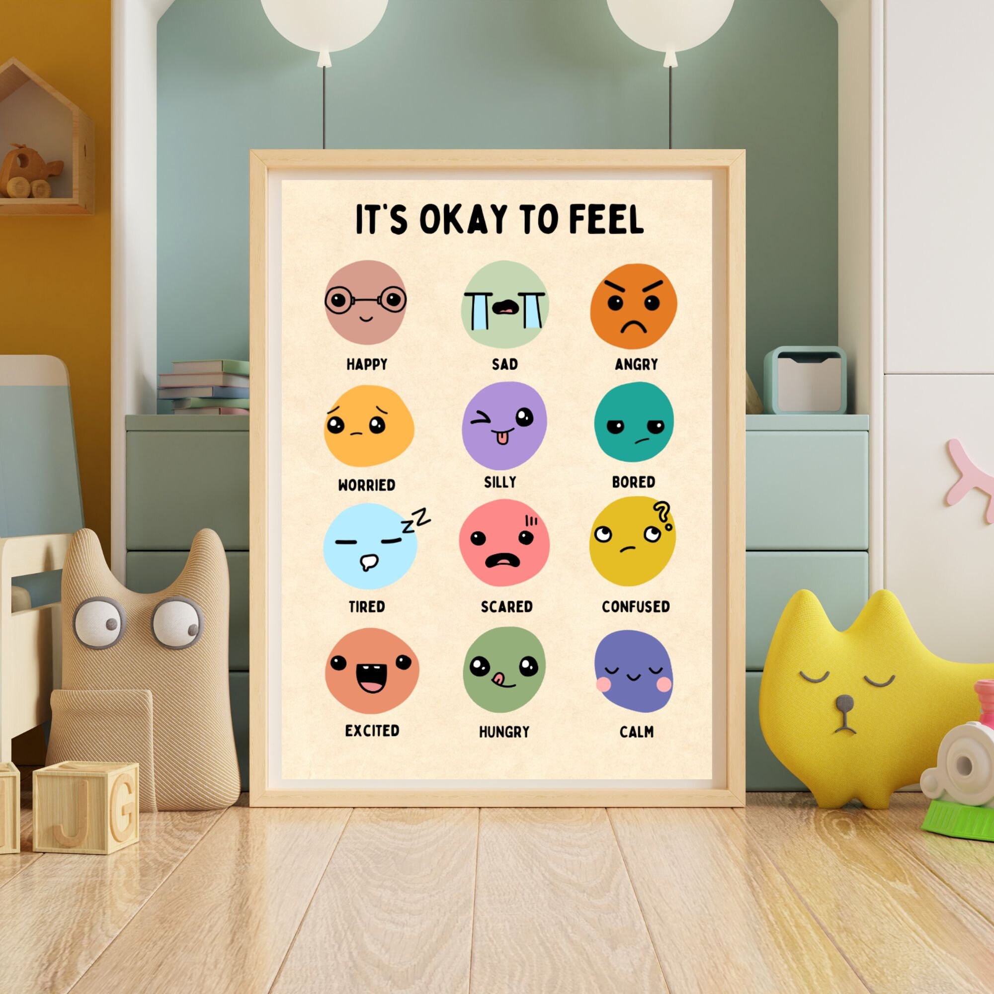 It's Okay to Feel, Boho Classroom Decor, Feelings Poster, My Feelings ...