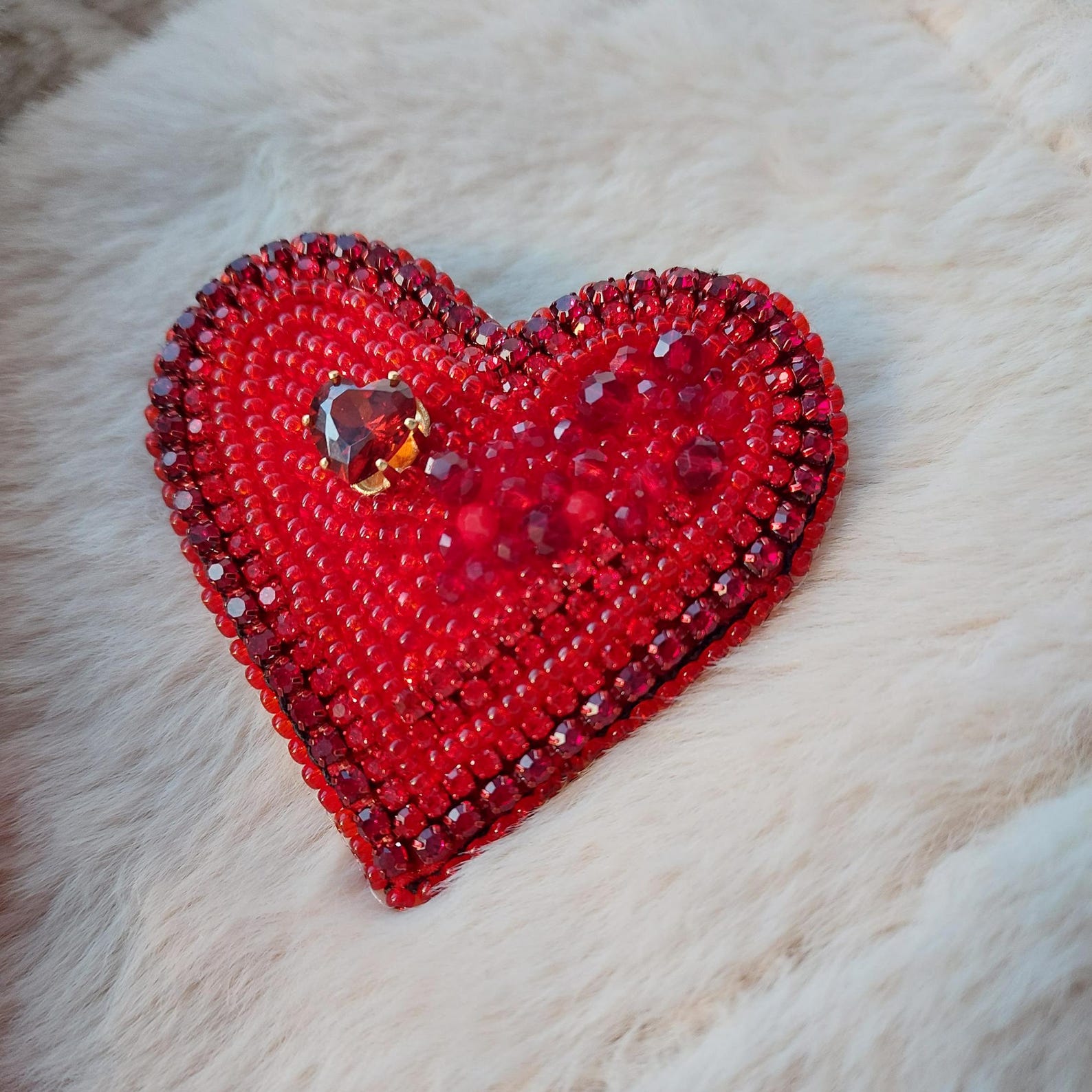 Red Heart Brooch_shining Brooch for Valentine's Day - Etsy
