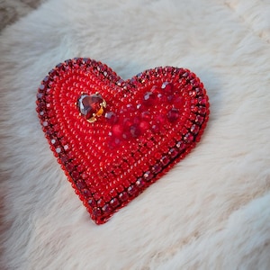 Red Heart Brooch_shining Brooch for Valentine's Day - Etsy
