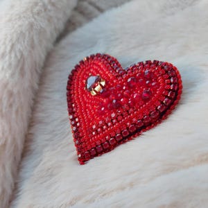 Red Heart Brooch_shining Brooch for Valentine's Day - Etsy