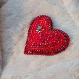 Red Heart Brooch_shining Brooch for Valentine's Day - Etsy