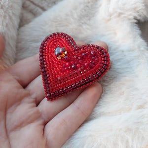 Red Heart Brooch_shining Brooch for Valentine's Day - Etsy