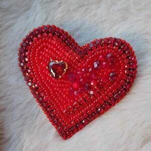 Red Heart Brooch_shining Brooch for Valentine's Day - Etsy