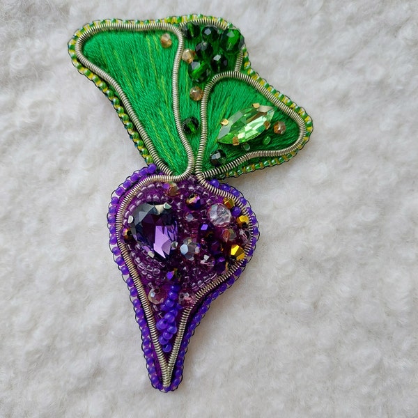 Purple Brooch - Etsy