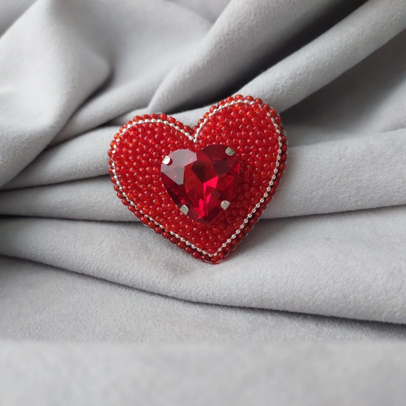 Heart Brooch - Etsy