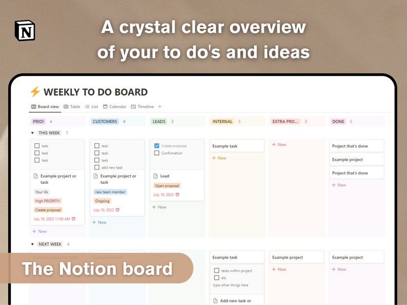 Notion Template Bundle Productivity Organizing Project Management Dashboard Social Media Planner ...