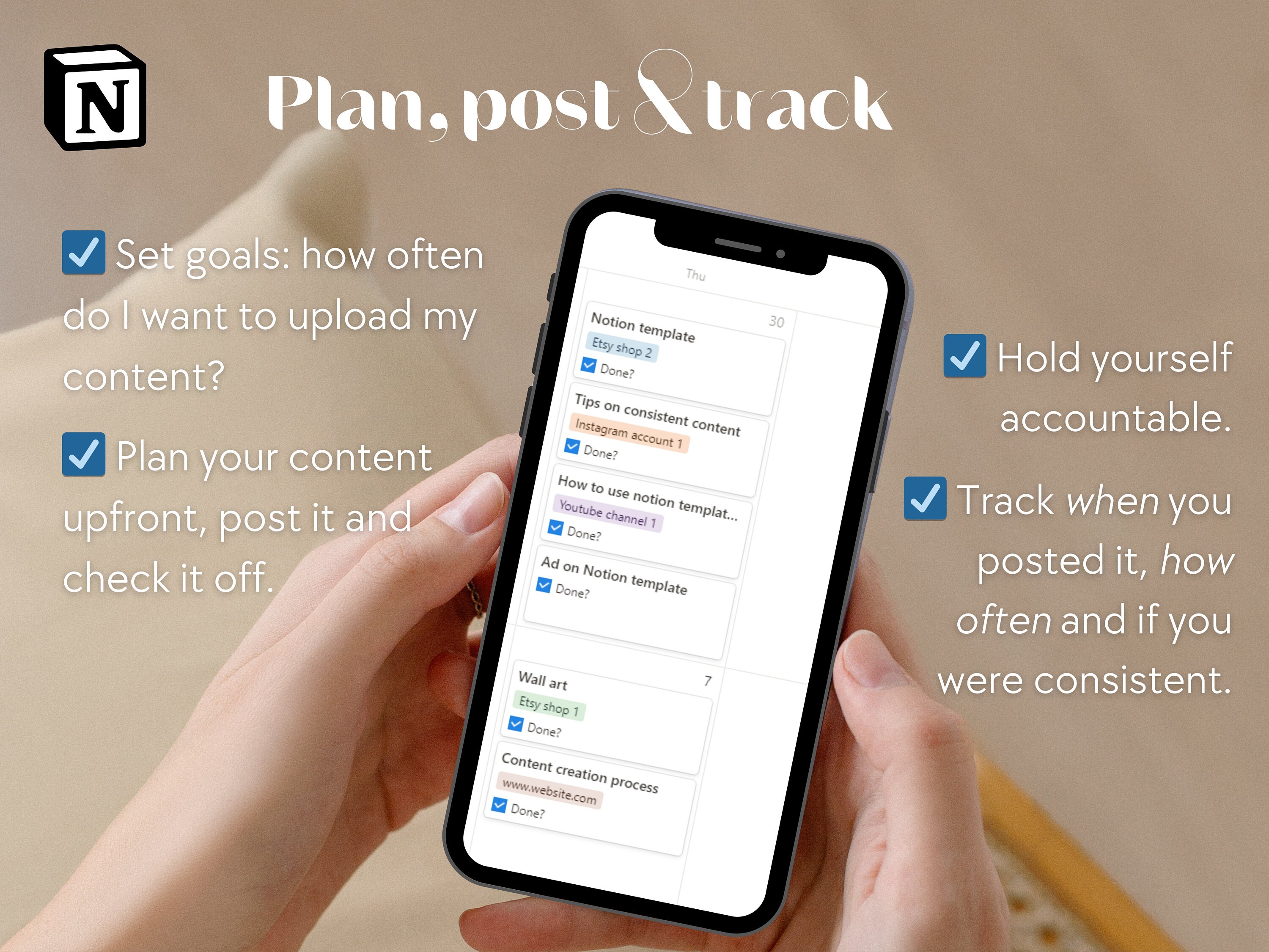 Notion Content Tracker, Content Planner, Content Calendar, Content ...