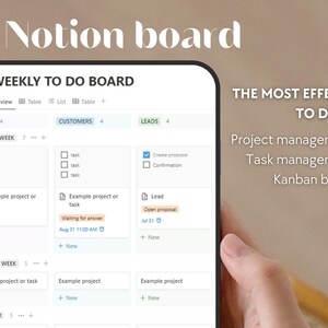 Notion Template - Weekly to Do Board - to Do List - Kanban Board - Project Management - Work ...
