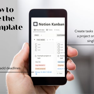 Notion Kanban Board - Notion Template - Weekly to Do Board - to Do List - Project Management ...