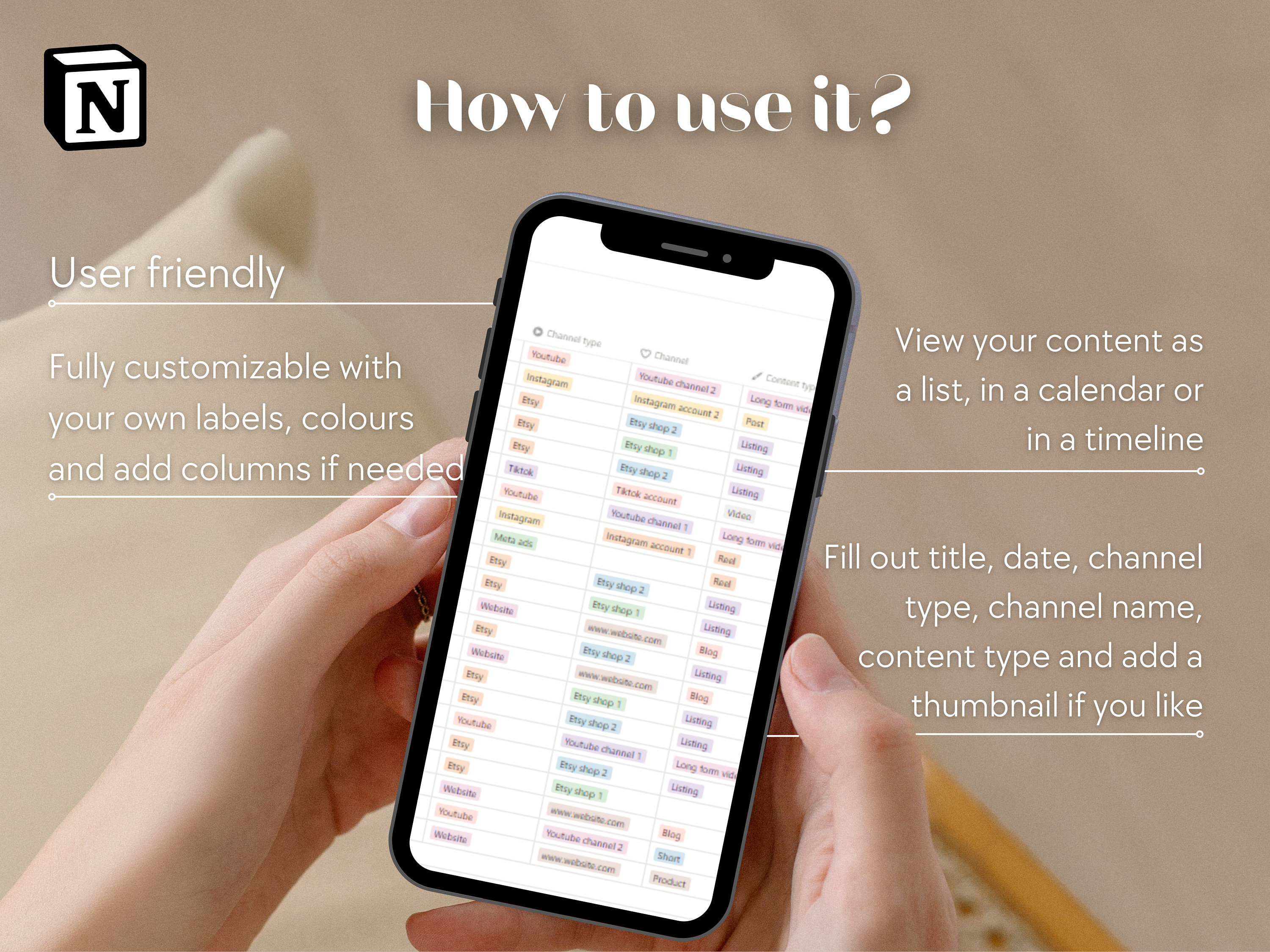 Notion Content Tracker, Content Planner, Content Calendar, Content ...