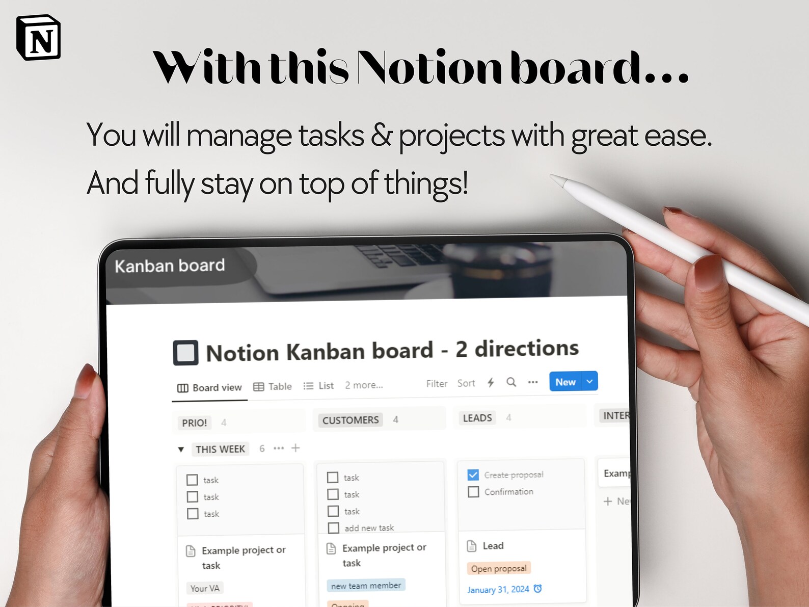 Notion Kanban Board - Notion Template - Weekly to Do Board - to Do List ...