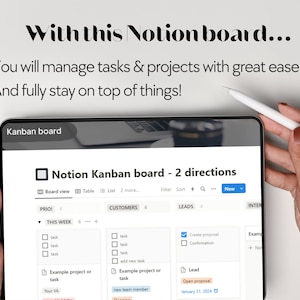 Notion Kanban Board - Notion Template - Weekly to Do Board - to Do List - Project Management ...