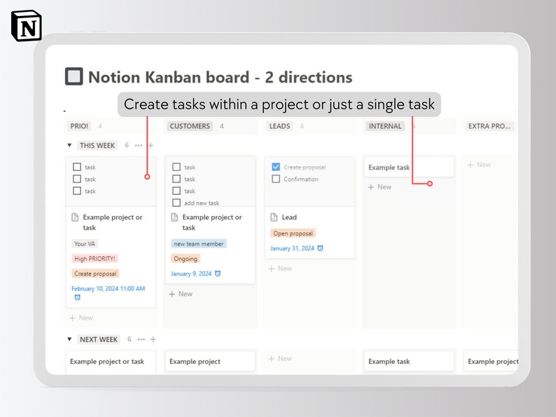Notion Kanban Board Notion Template Weekly to Do Board to Do List ...