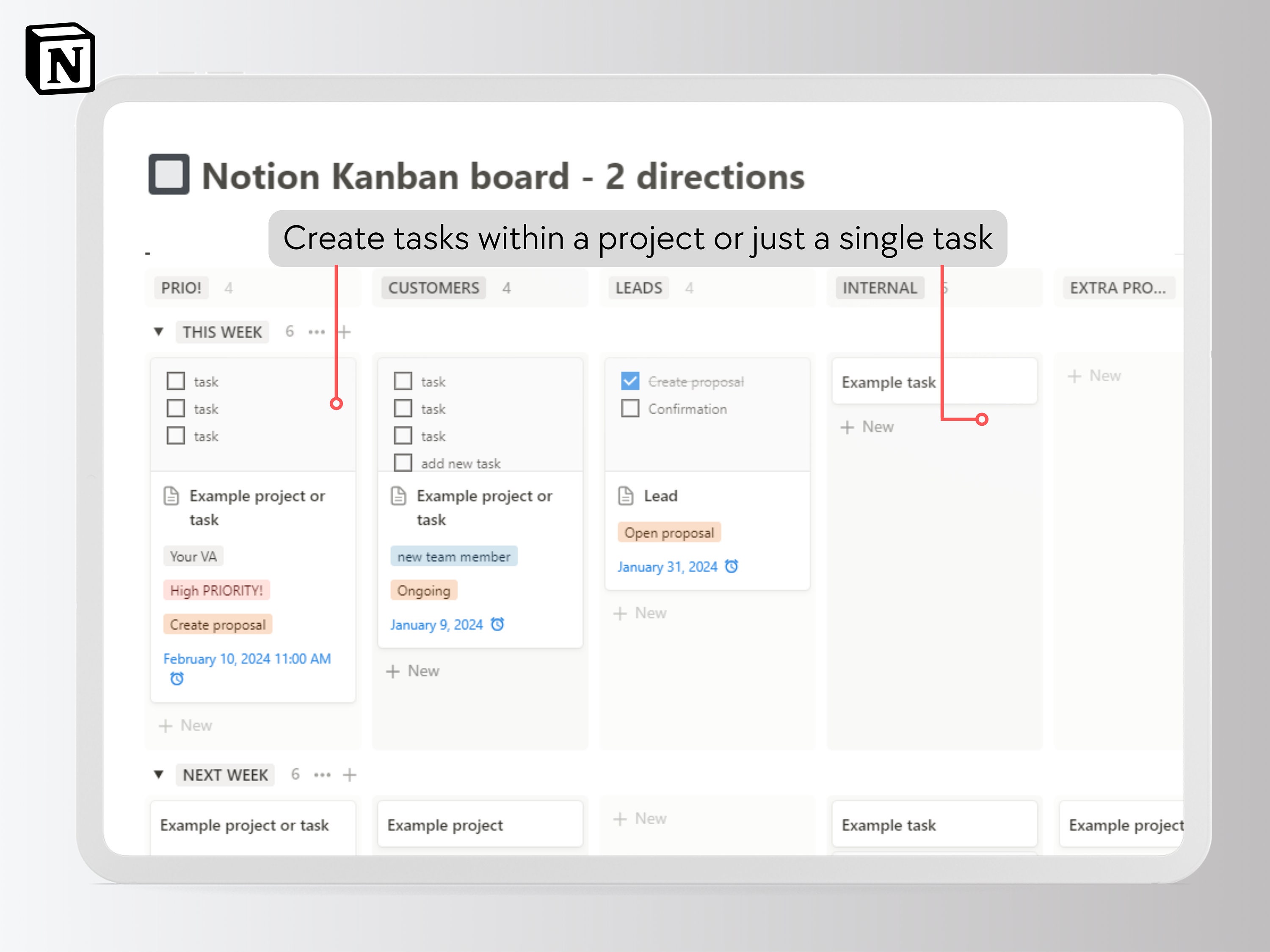 Notion Kanban Board Notion Template Weekly to Do Board to Do List Project Management Work ...