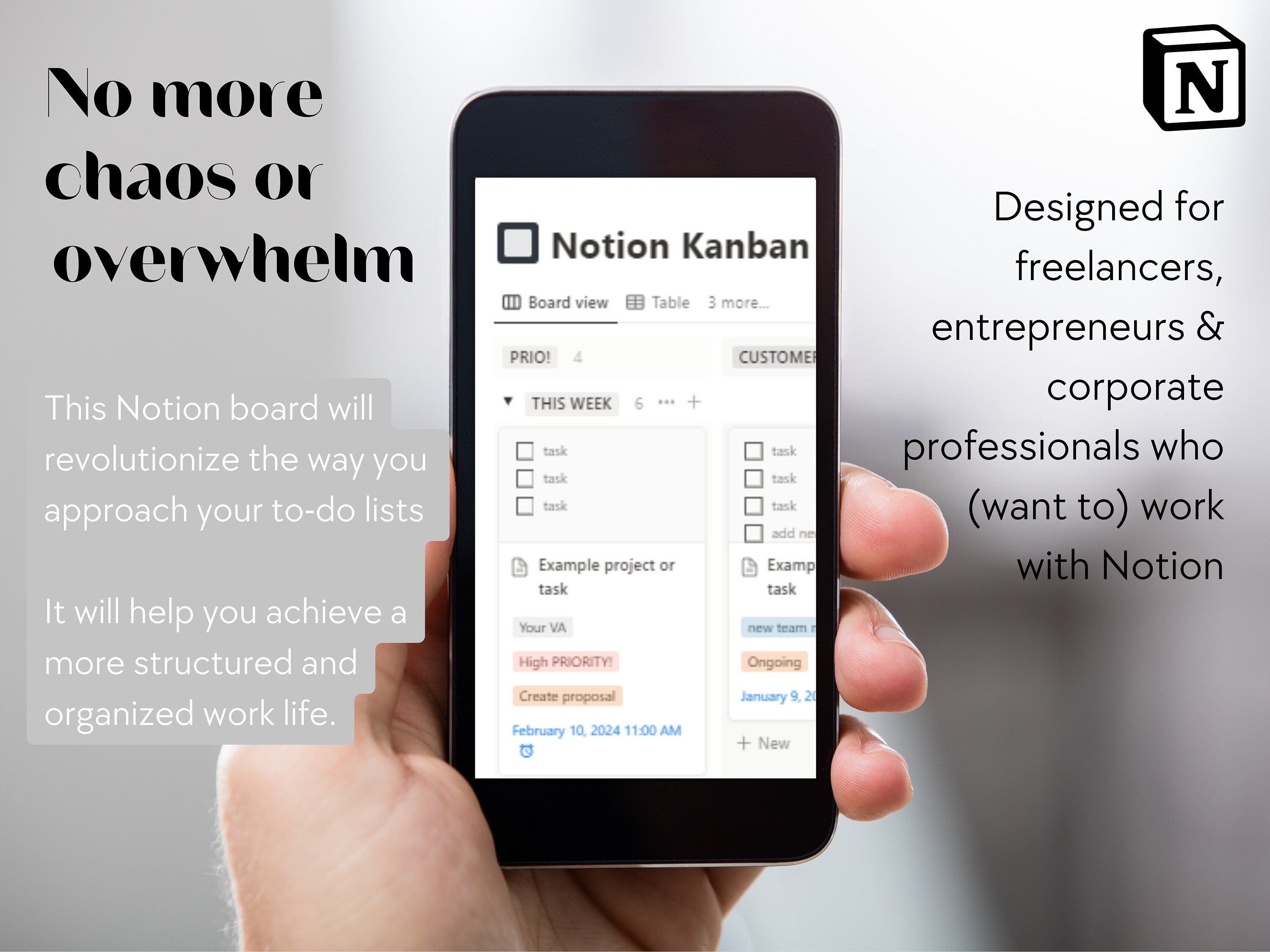Notion Kanban Board Notion Template Weekly to Do Board to Do List ...