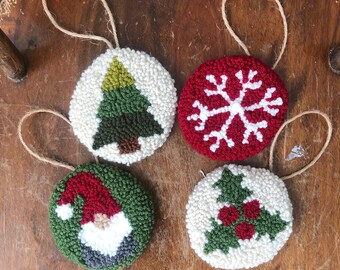 Christmas Punch Needle I Christmas Tree Decoration , Santa , Pattern ...