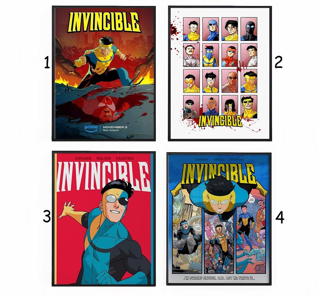 Invincible Season 2 Animated Superhero Poster, Home Decor, Vintage ...