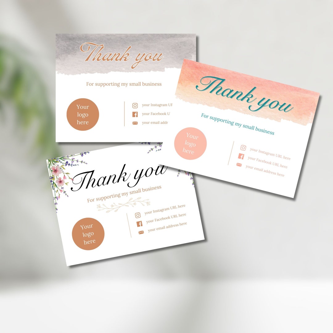 Editable Canva Thank You Card Template Support Small - Etsy