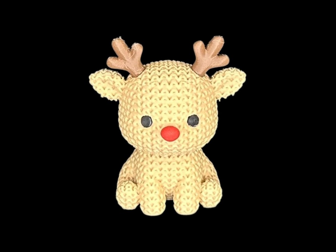 3d-printed Reindeer With a Crocheted Look, Made Using a 3D Printer - Etsy