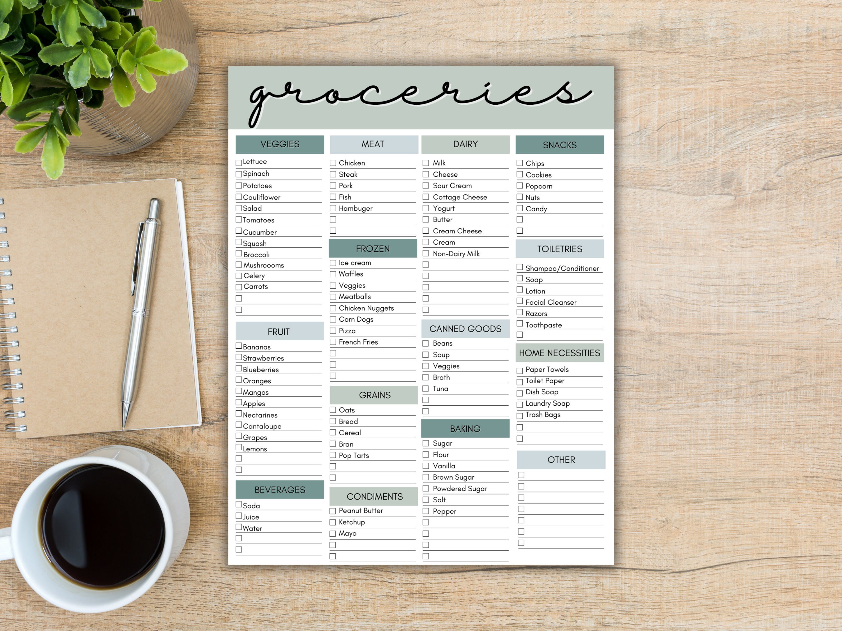 Printable Grocery List PDF Instant Download Printable - Etsy