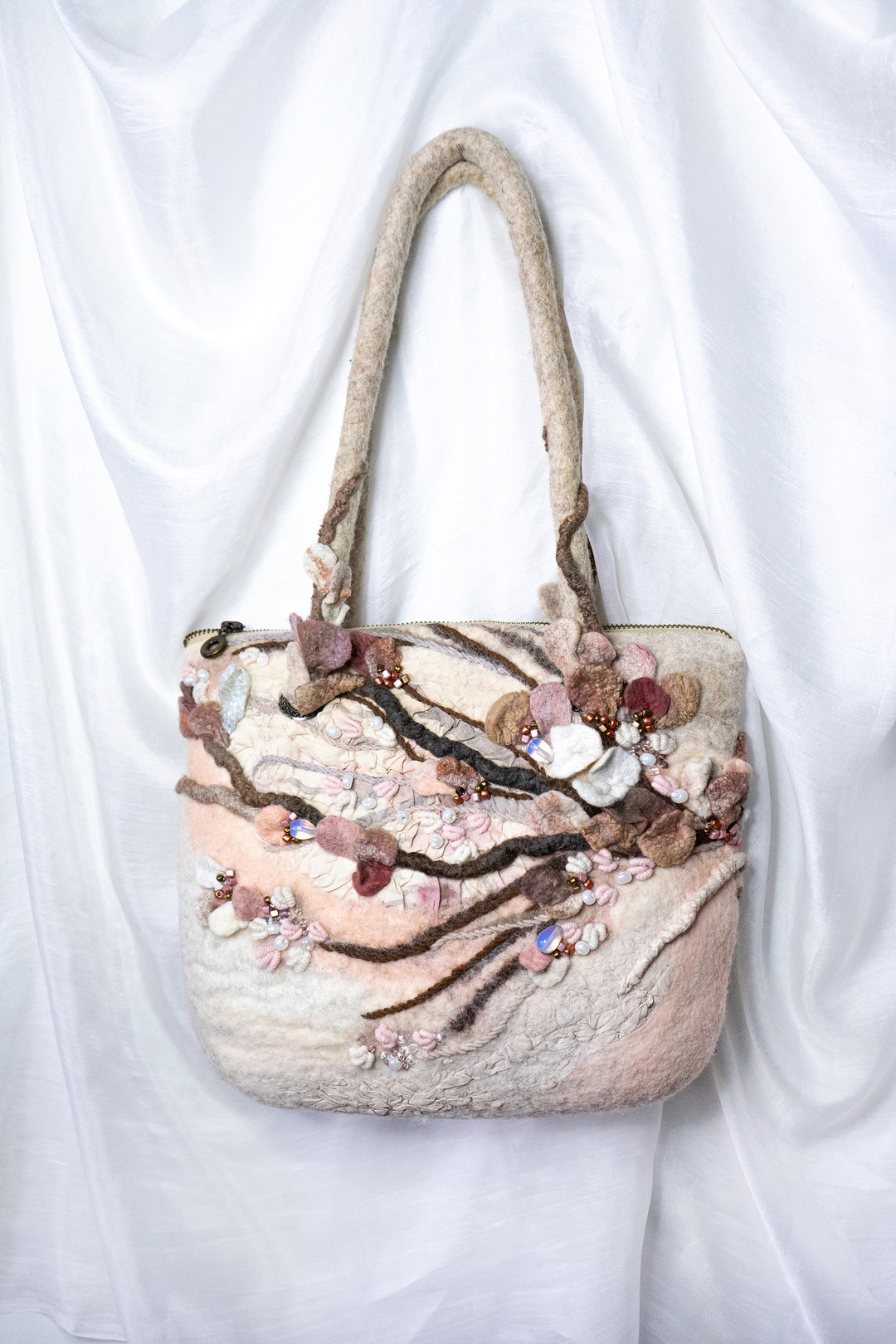Shoulder Felted Bag, Merino Wool Bag, Felt Bag, Handmade Fiber Art ...
