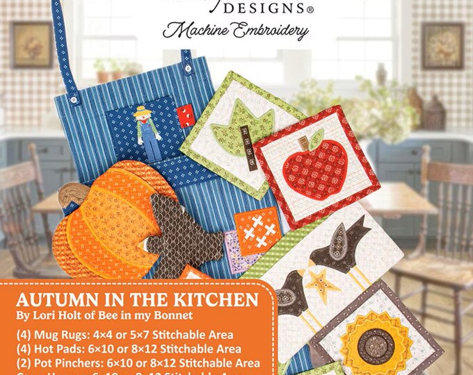 Autumn in the Kitchen Machine Embroidery Files – by Riley Blake – Fall ...