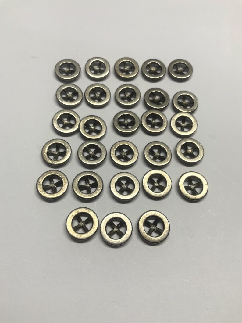 Silver Metal Vintage Buttons, Metal Buttons, Silver Buttons, Vintage ...