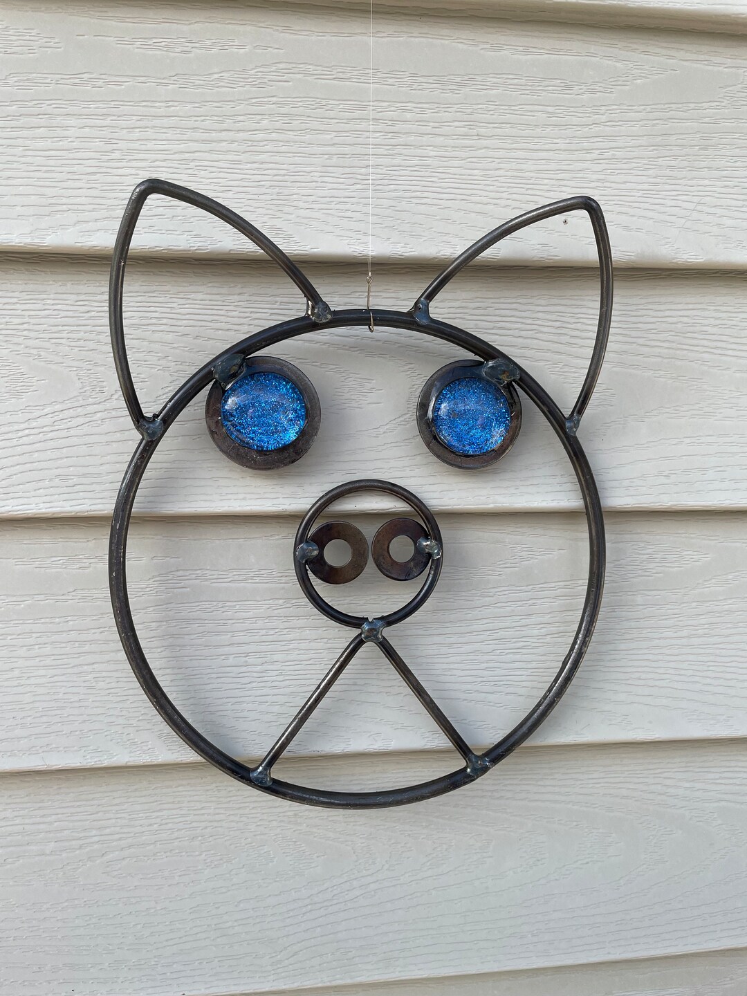 Pig Face Wall Hanger. Cute Pig Face With Blue Sparkled Glass Eyes . - Etsy