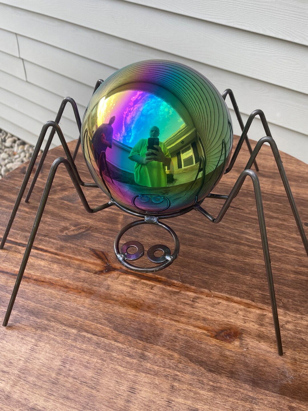 Spider Metal With 6” Metal Ball, Garden Art, Spider, - Etsy