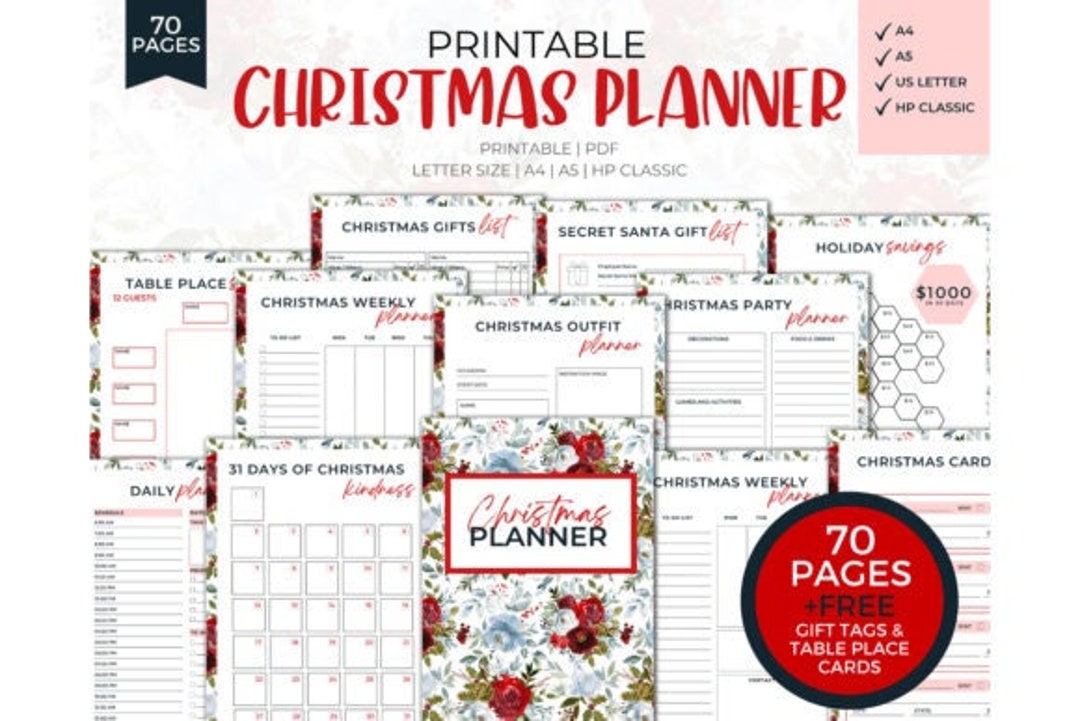 Holiday Printable Christmas Planner, Christmas Holiday Diary to Print ...